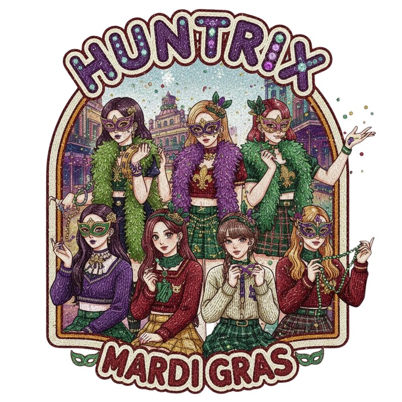 Huntrix Mardi Gras, Kpop Demon Hunters Digital PNG Bundle, Digital ...