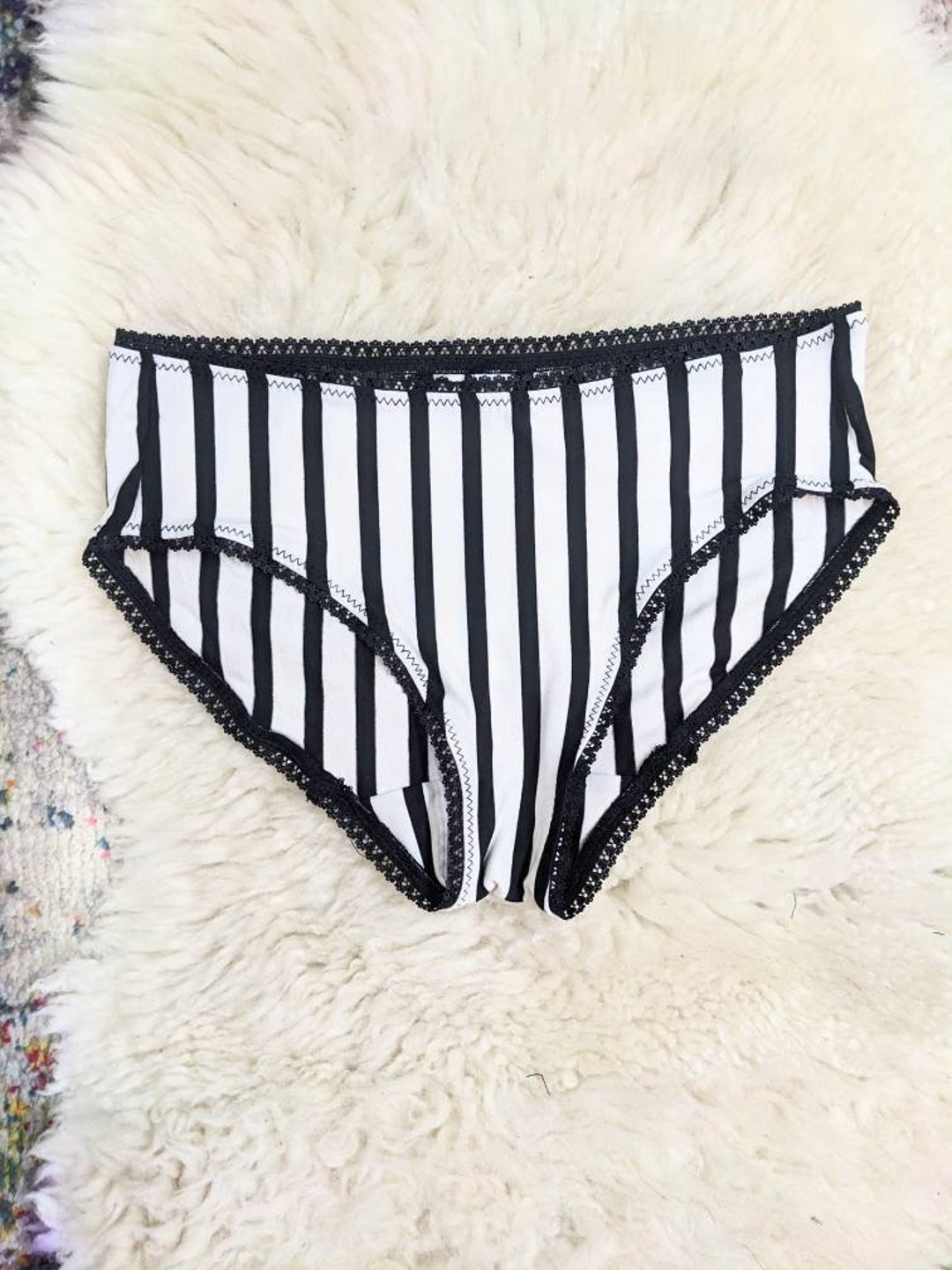 Striped Brief Underwear Custom Made of Bamboo Brief Panties Comfortable Custom Made to Measure ...