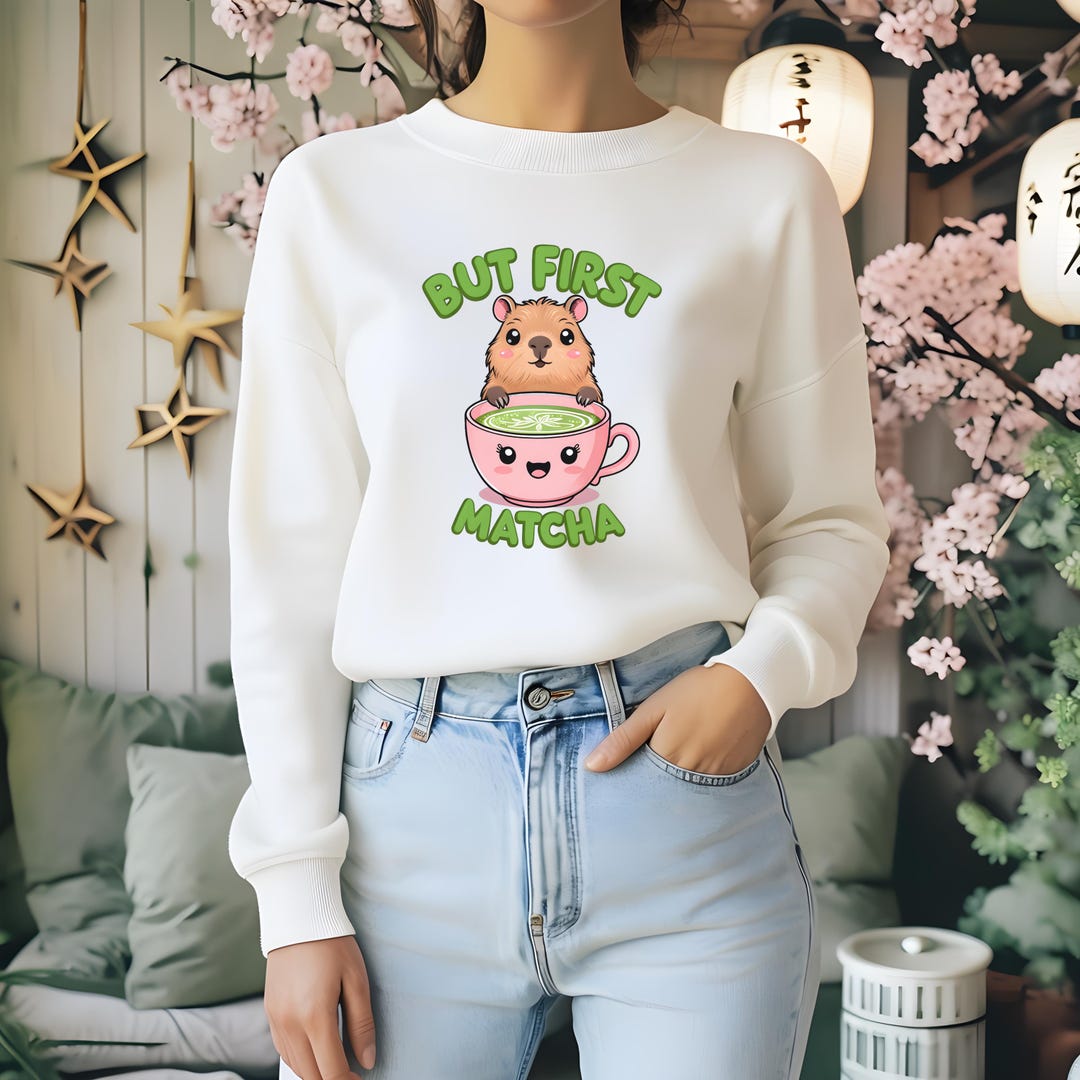 But First Matcha PNG, Cute Capybara Digital File, Matcha Lover ...