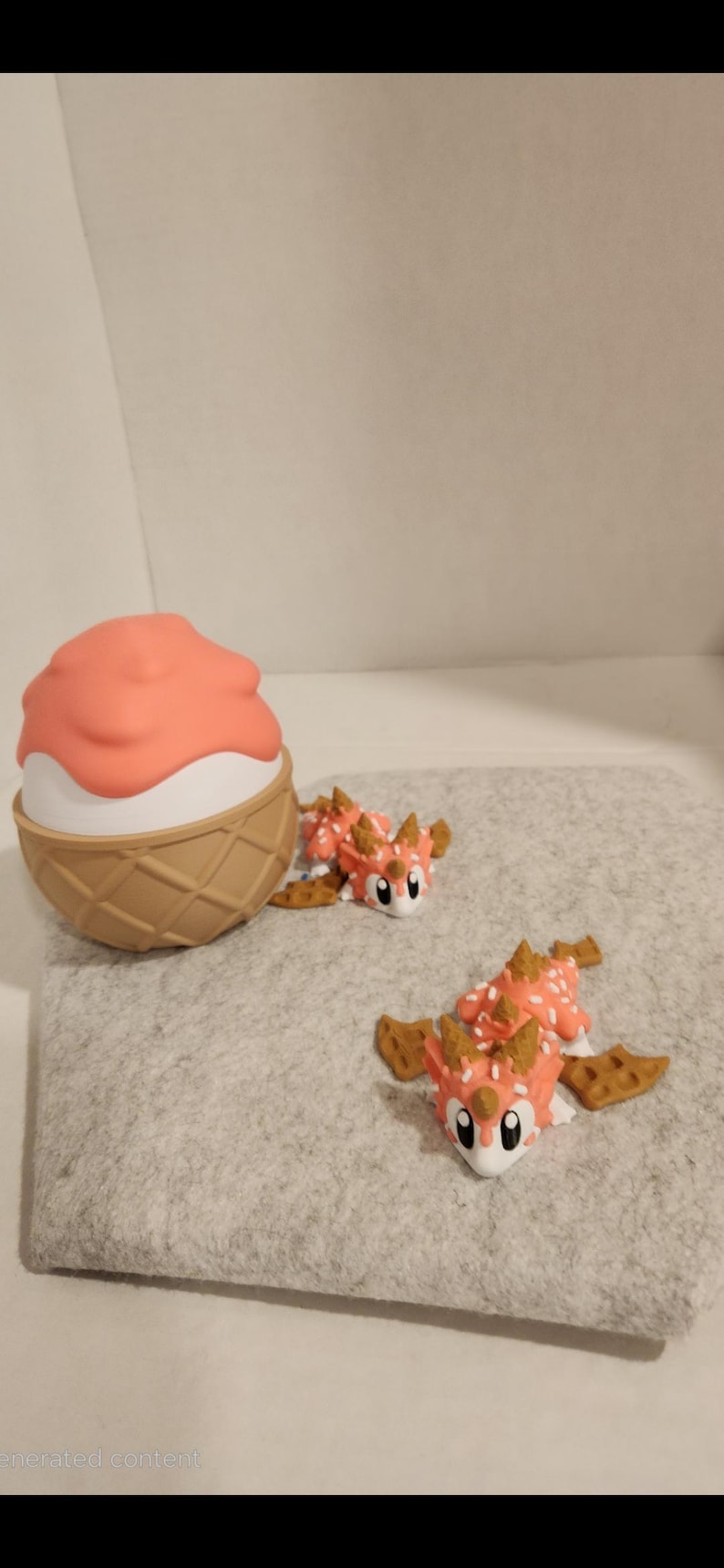Ice Cream Dragon Toy: 3D Printed Articulated Flexi Dragon With Egg - Etsy