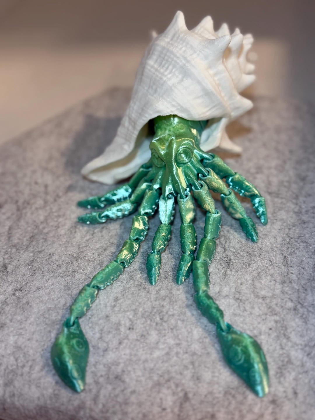 3D Printed Squid & Shell Set | Ocean Decor | Nautical Gift | Beach ...