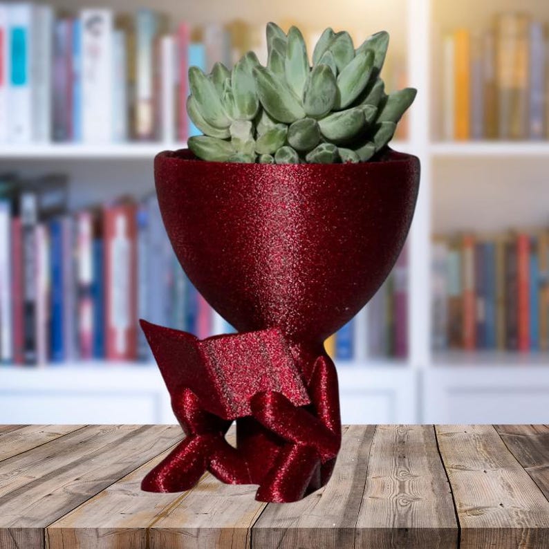 3D Printed People Thinking Man Planter | Relaxed Pose Succulent Pot ...