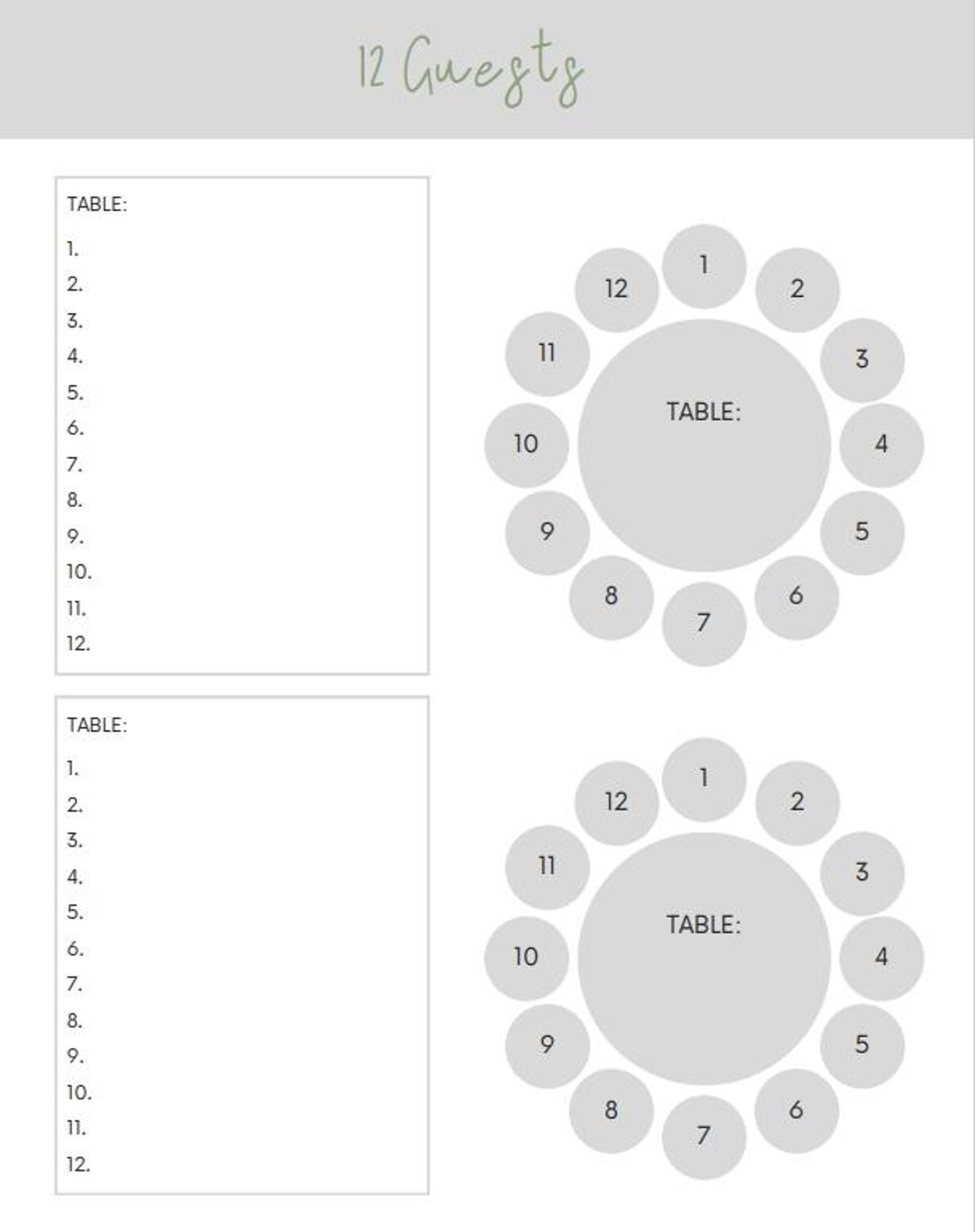 Wedding, Table Planner, Round Table Planner, Seating Plan, Top Table ...