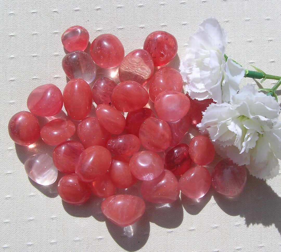 Cherry Quartz Crystal Tumblestones - Reiki Healing, Chakra Balancing ...