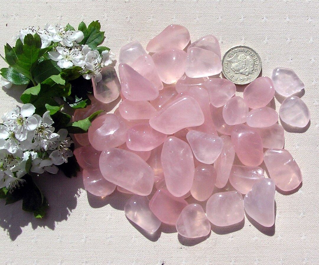 12 Pink Girasol Crystal Small Tumblestones, Chakra Crystals, Crystal ...