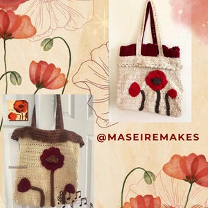 Poppy Tote Crochet Bag Pattern: Floral Handbag (PDF Digital Download ...