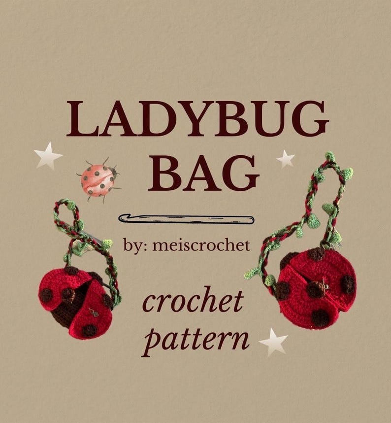 LADYBUG BAG Crochet Pattern PDF, Easy Whimsical Nature Crochet Bag Digital Pattern - Etsy