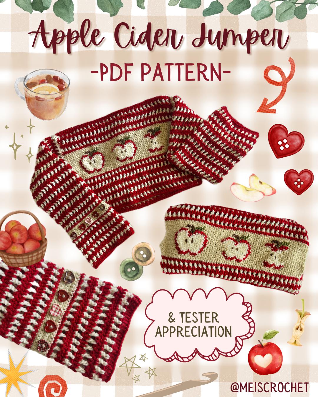 APPLE CIDER JUMPER Crochet Pattern Pdf Whimsical, Fall Sweater ...