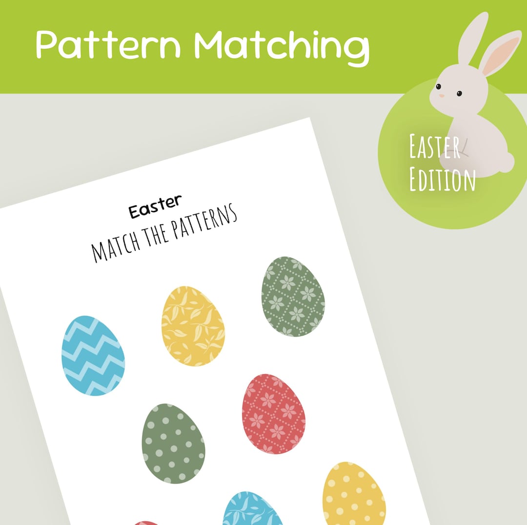 Easter Pattern Matching Game, Busy Book Printable, Toddler Busy Bag ...