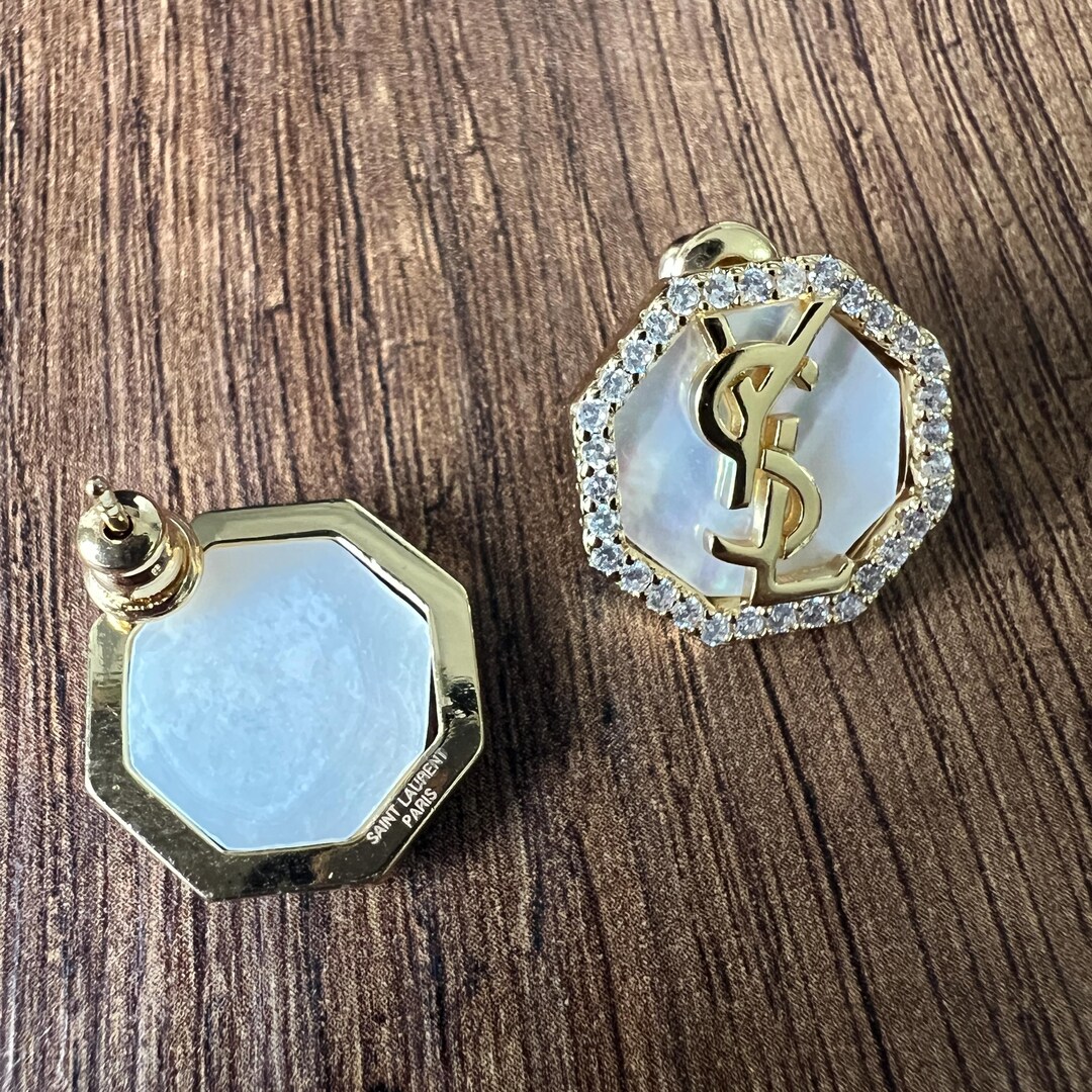 Vintage Yves Saint Laurent VTG YSL Gold Stud Earrings - Etsy Portugal