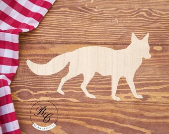 Sitting Fox Silhouette Wood Cutouts - Unfinished Laser Shapes for ...