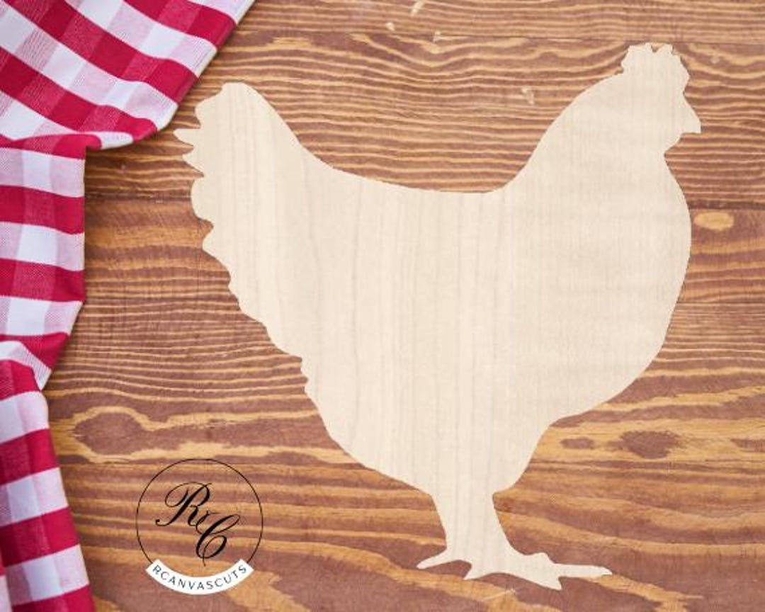 Chicken Silhouette Wood Cutouts - Unfinished Laser Shapes for Crafting ...