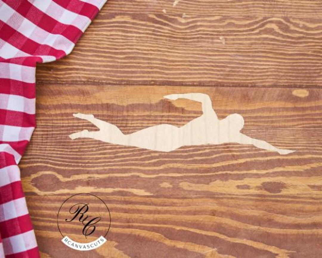 Swimmer Silhouette Wood Cutouts - Unfinished Laser Shapes for Crafting ...