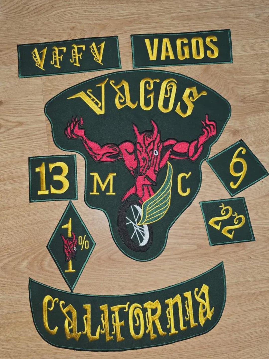 Infamous Vagos Motorcycle Club Nomads and California Mc 35cm Iron on ...
