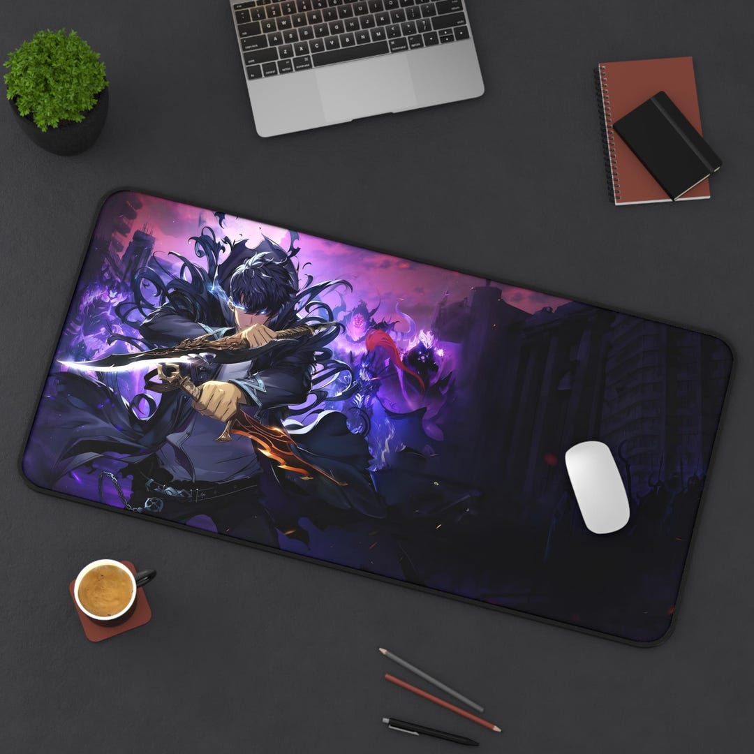 Solo Leveling Desk Mat - Gaming Desk Accessory, Office Desk Protector ...