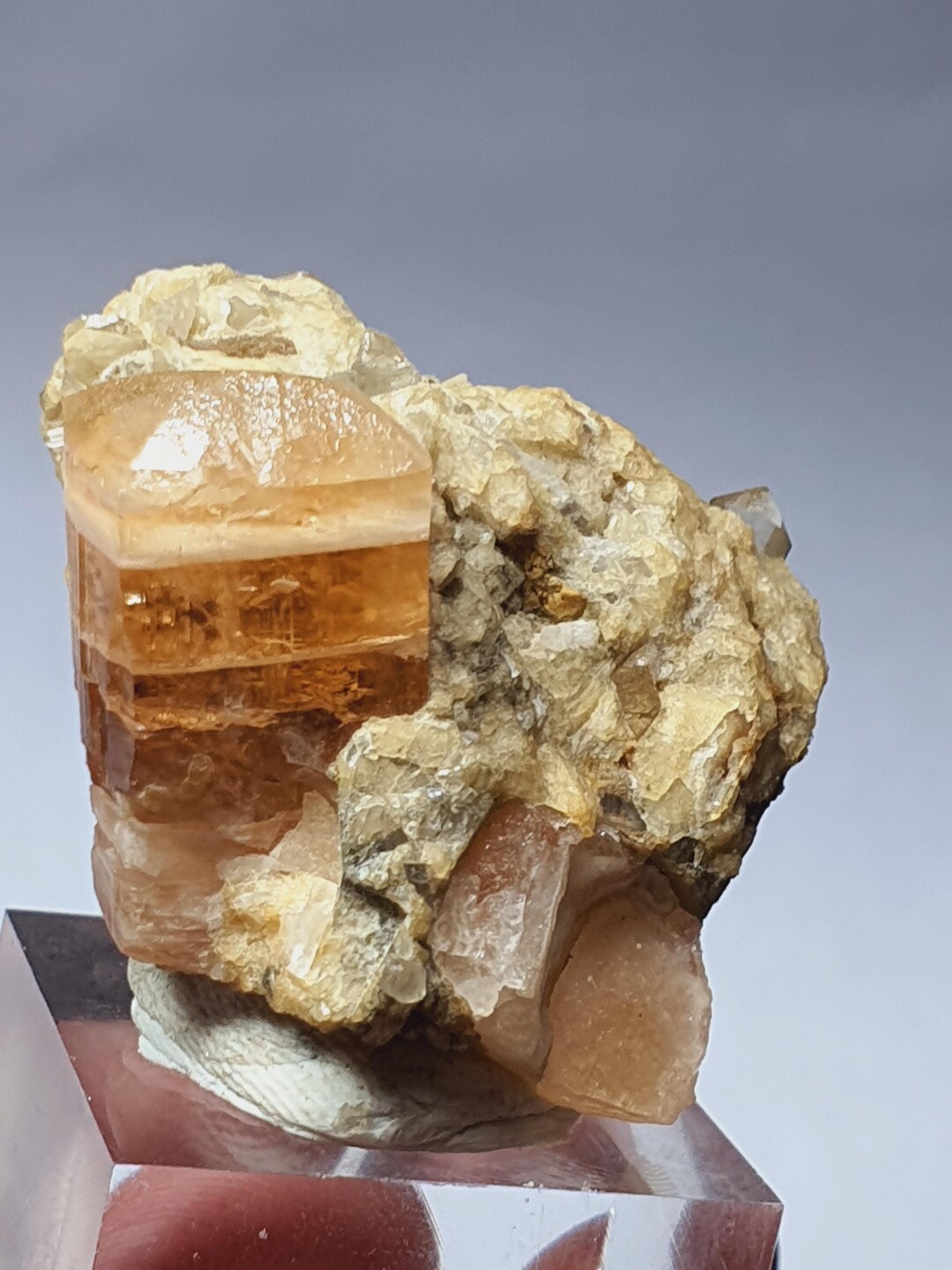 Natural Lmperial Topaz on Matrix Terminated Crystal, Specimen Katlang ...