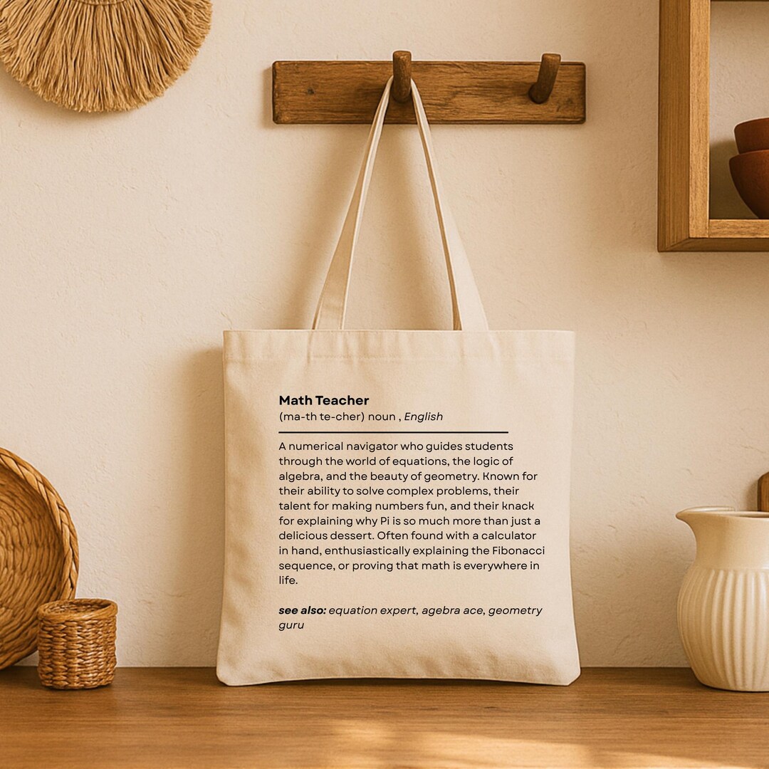 Personalized Math Teacher Tote Bag: Organic Cotton Appreciation Gift - Etsy
