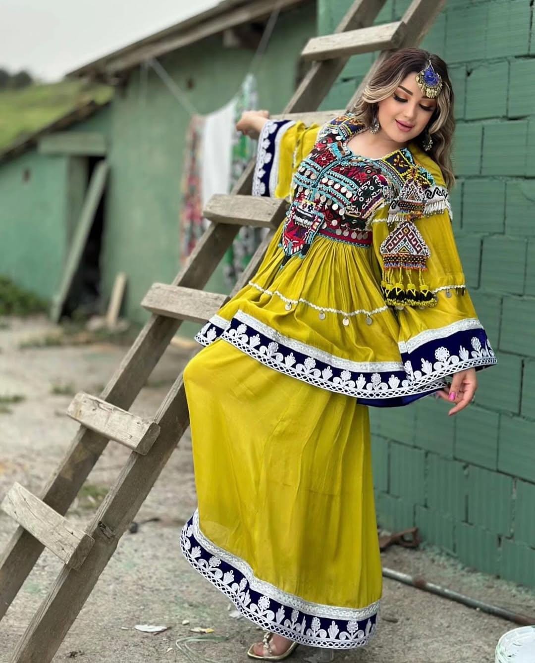 Traditional Afghani Handmade Dress for Women – Embroidered Ethnic ...