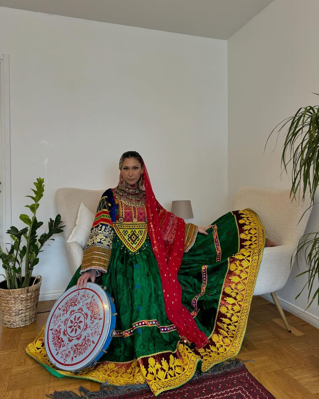 Kuchi-inspired Afghani Women’s Dress With Traditional Jewelry Set ...
