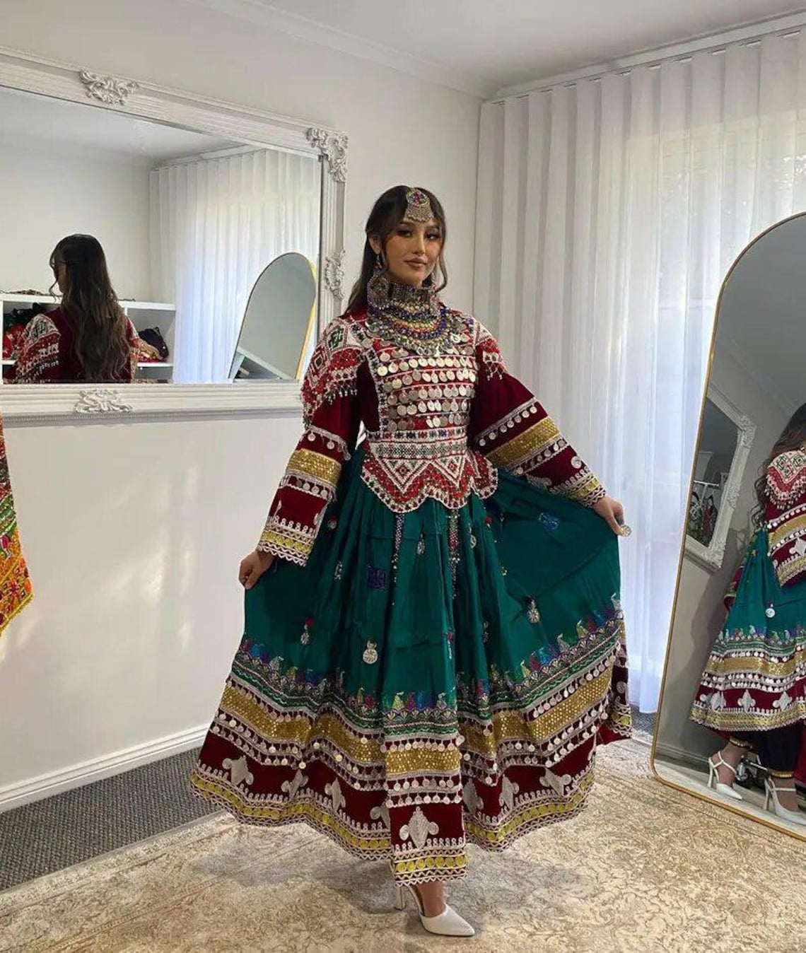 Kuchi Afghan Dress – Handmade Traditional Boho Maxi Dress | Tribal ...