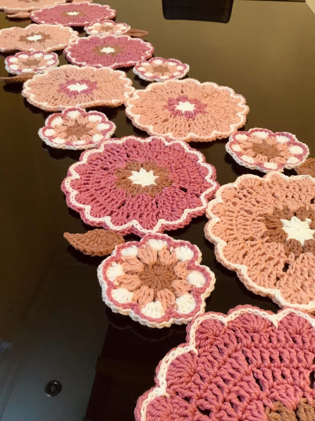 Table Runner | Crochet Floral Table Runner - Etsy