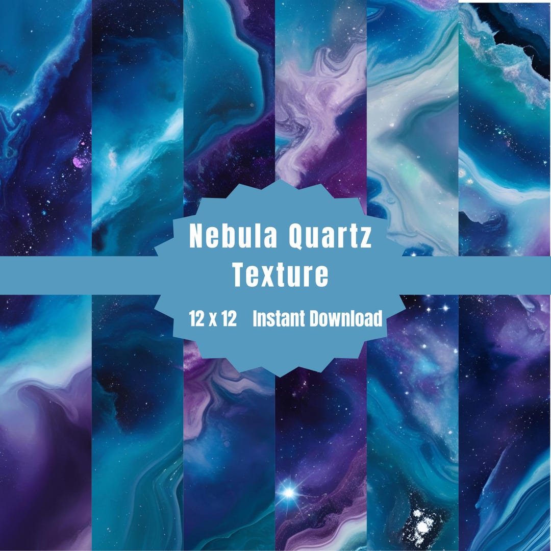 Nebula Quartz Digital Paper Pack: Scrapbook & Junk Journal (12x12 PNG ...