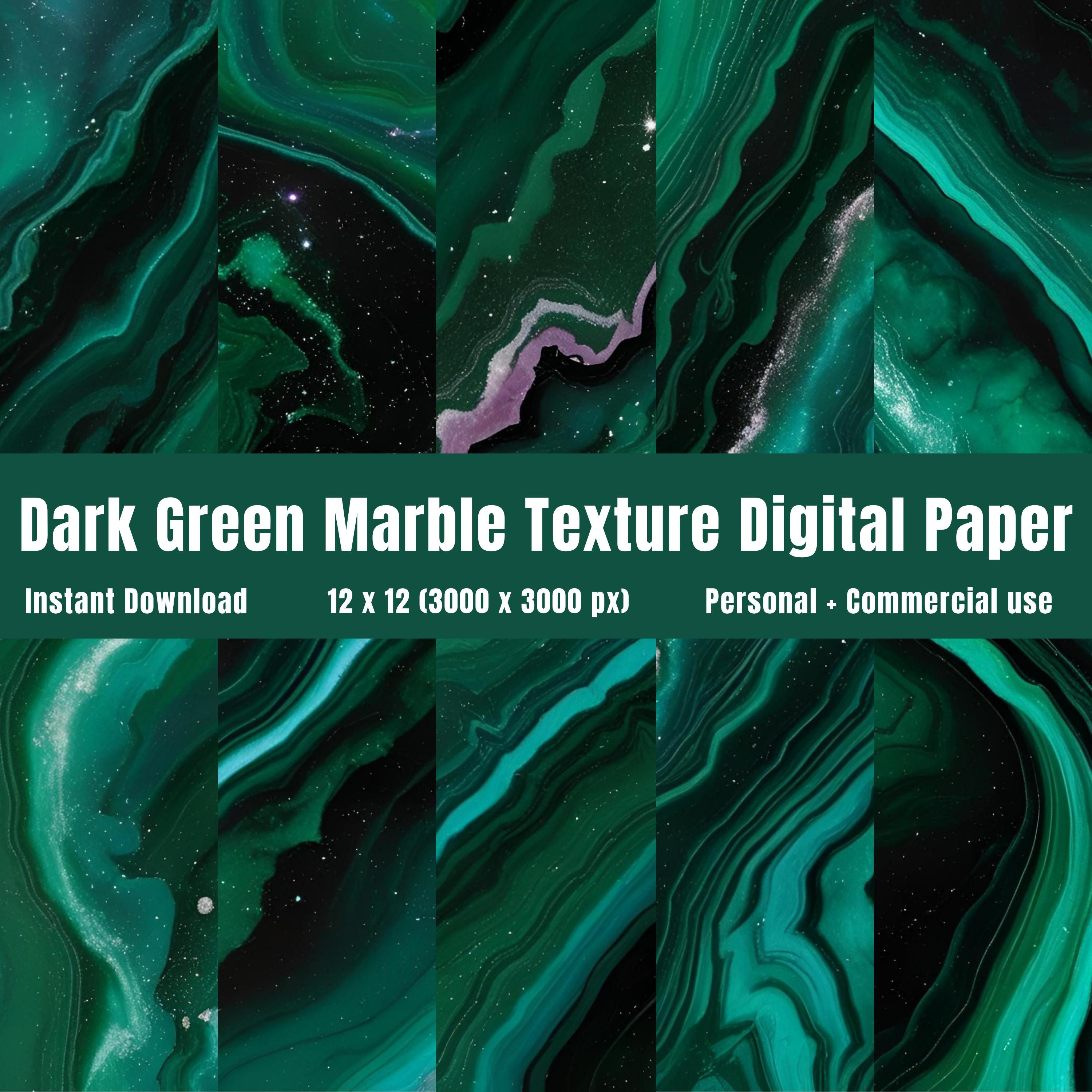 Dark Green Marble Texture Digital Paper: 12x12 PNG & JPG (instant ...