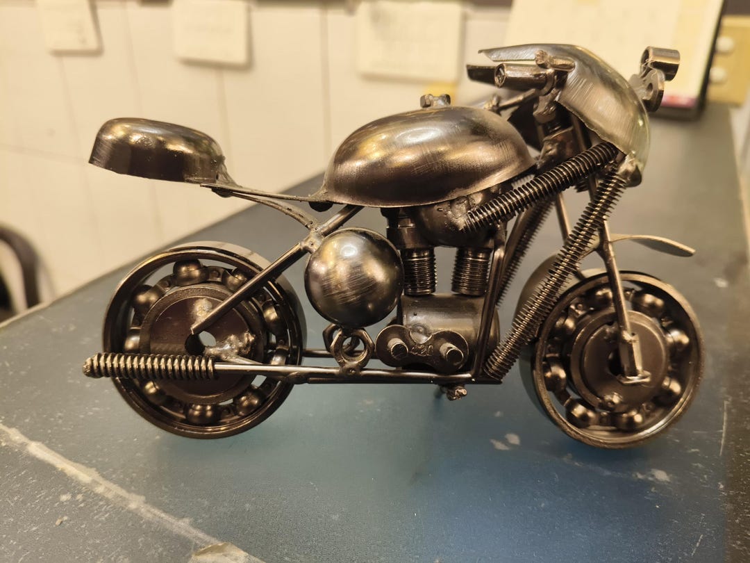 Handmade Rare Metal Motorcycle Model – Unique Desk Decor & Gift - Etsy