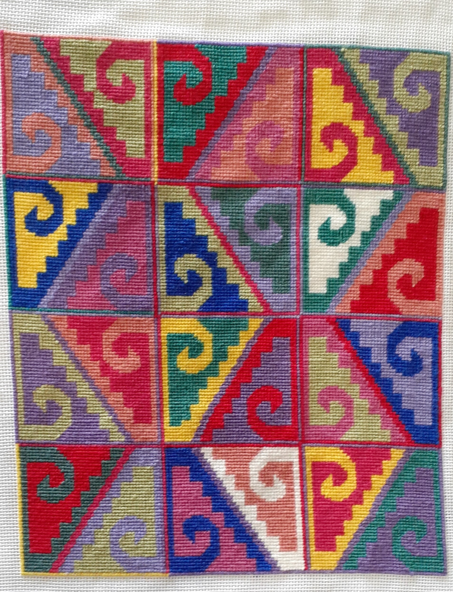 Modern Dynamic Colorful Andean Pattern Needlepoint - Etsy