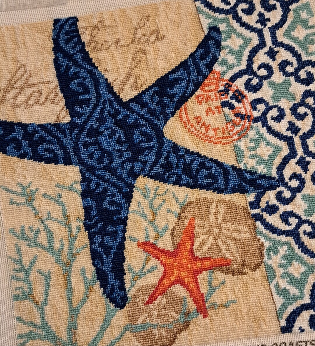 Striking Needlepoint Beach Picture - Etsy