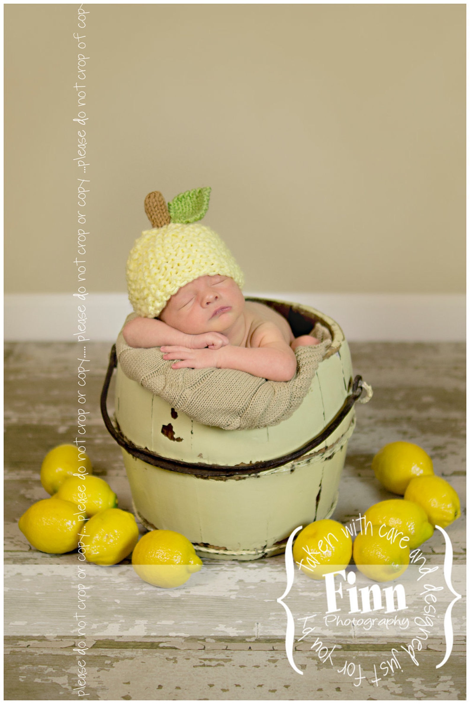 Knit Baby Hat Lemon Hand Knitted Newborn Infant Photo Prop - Etsy