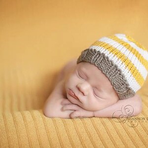 Baby Hat, Newborn Knitted,hand Knit Infant Cap, Fall Colors, Photo Prop ...