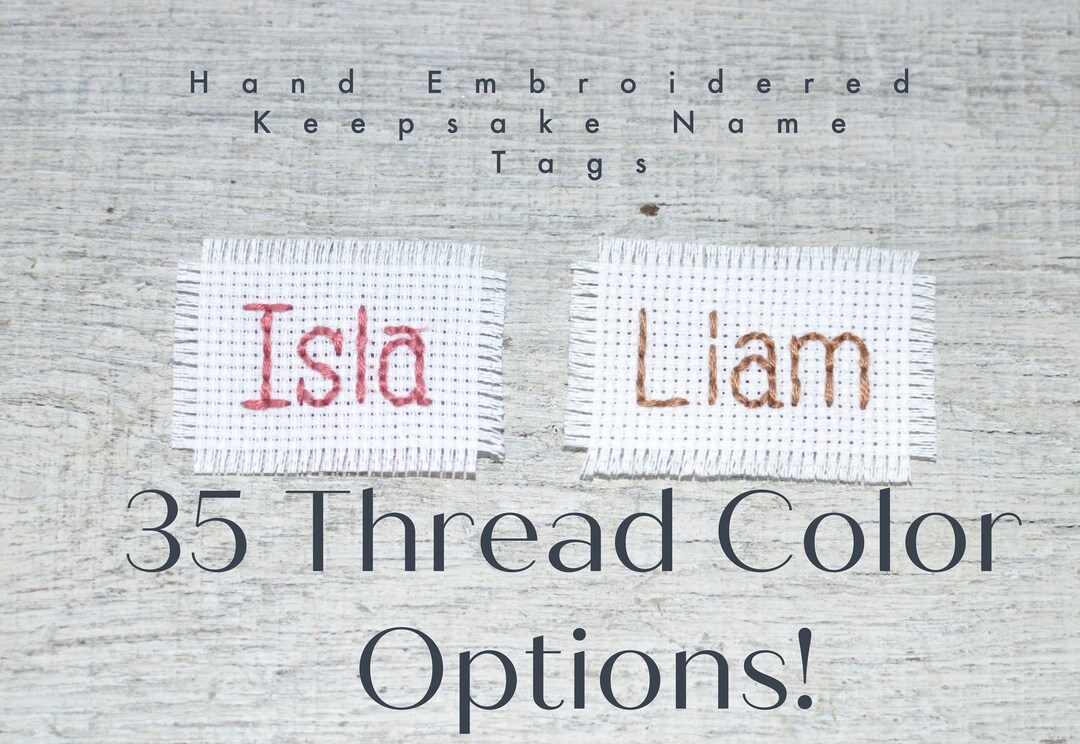 Personalized Name Tags Hand Embroidered Name Tag, Monogram, Newborn ...