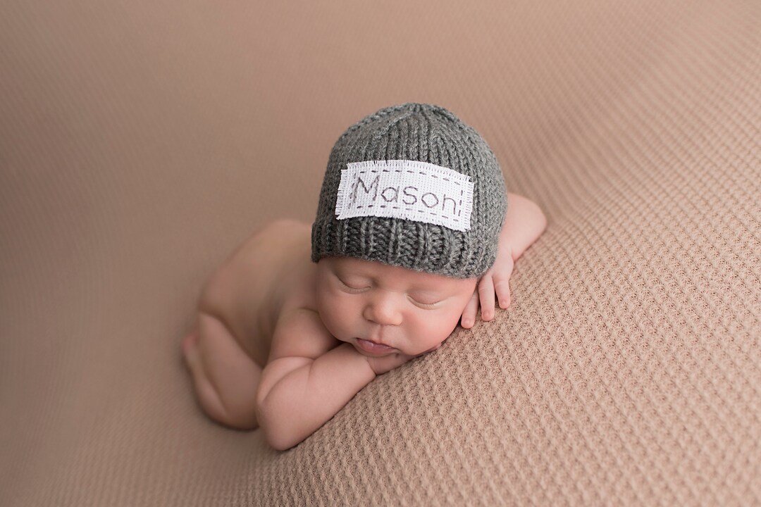 Personalized Newborn Baby Hat, Infant Coming Home Cap Newborn Name Hat ...