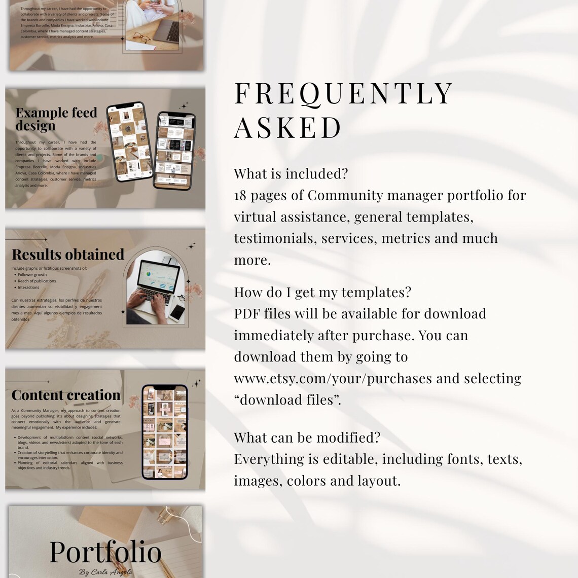 Virtual Assistant Portfolio Template: Editable Canva Design (digital ...