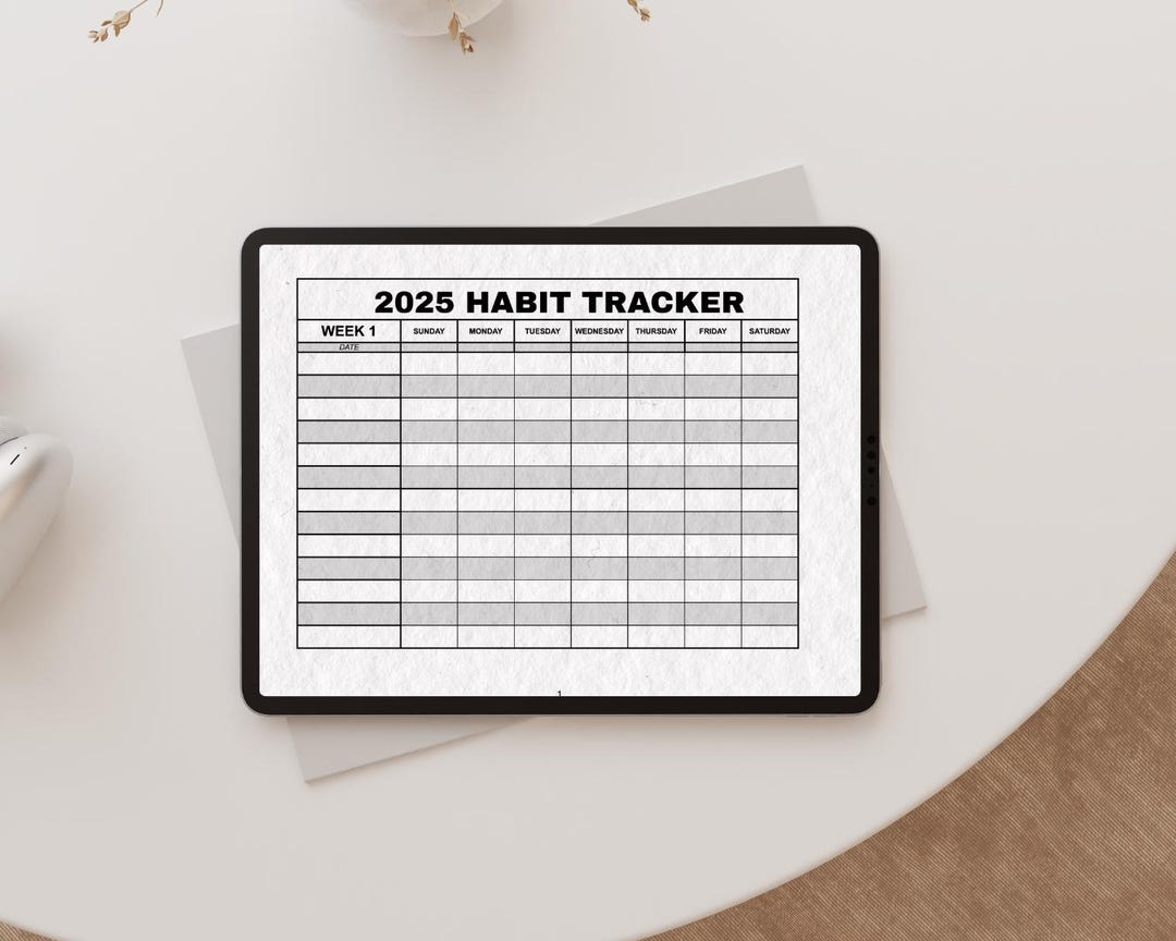 Weekly Habit Tracker | Printable PDF | Digital Assets for Productivity ...