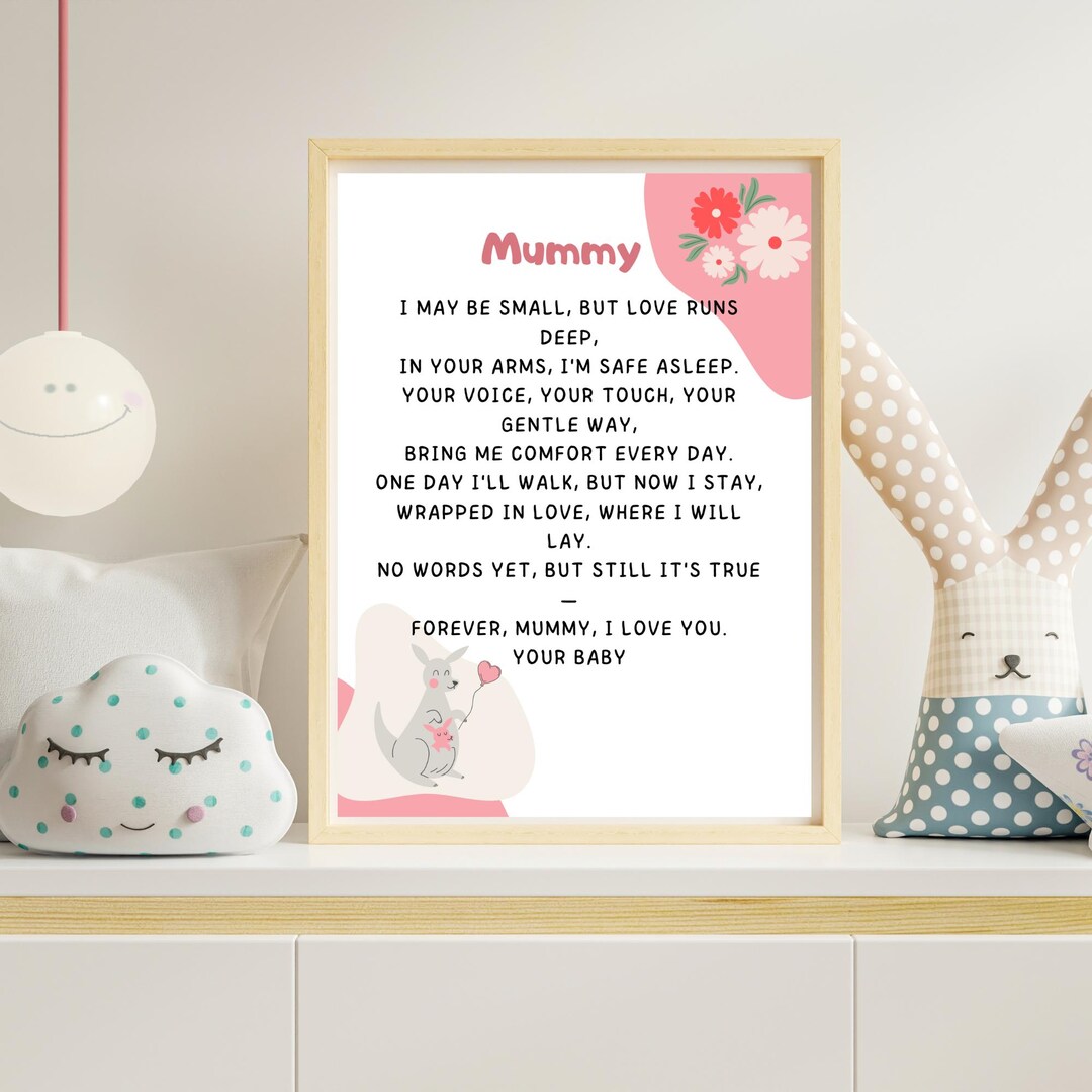 Printable A4 Mummy Poem | Mother’s Day Gift From Baby | New Mum Gift ...