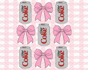 Diet Coke Pink Bow Coquette Png, Cute Pink Soda Drink Png, Aesthetic ...