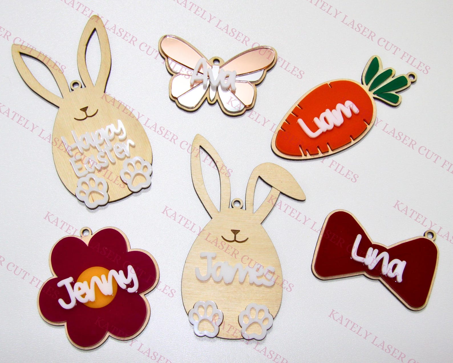 Easter Name Tag SVG, Laser Engraved Keychain File, Glowforge, Cricut ...