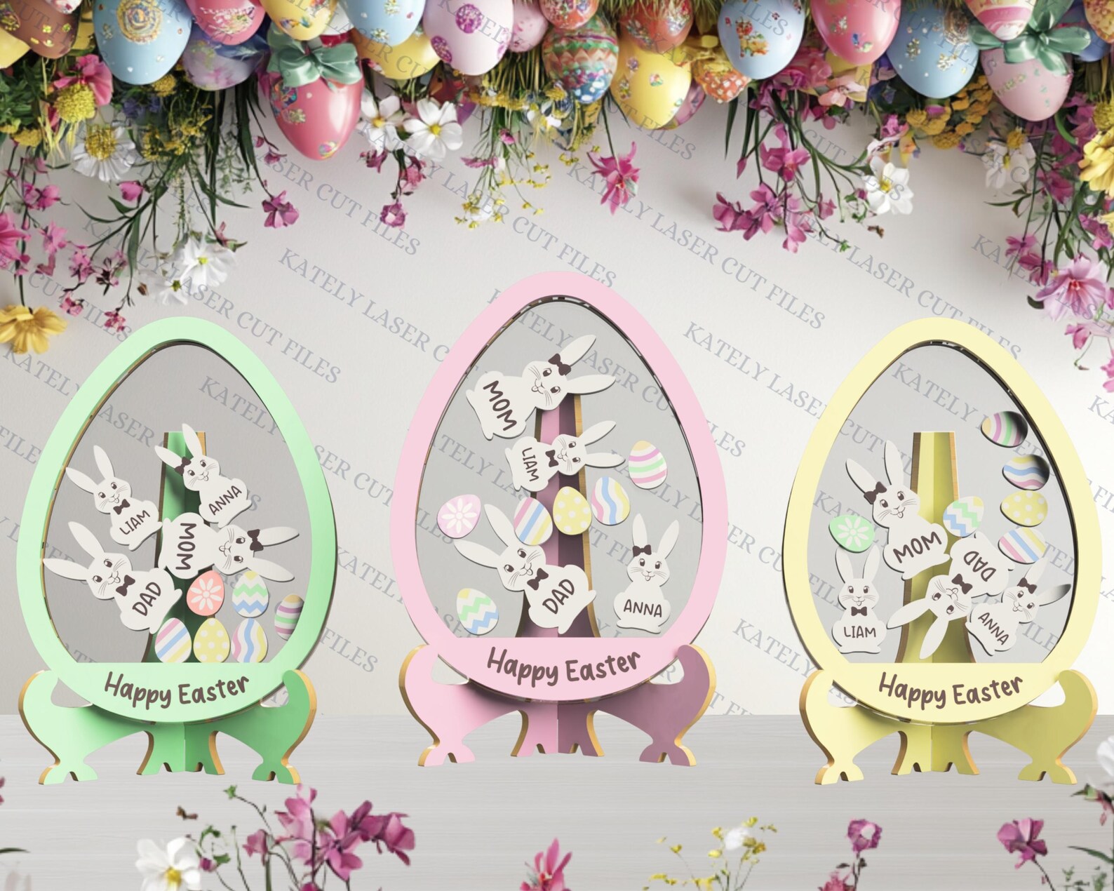 Easter Egg Laser Cut File | 3dlayered Easter Egg – Moving Egg Ornament ...