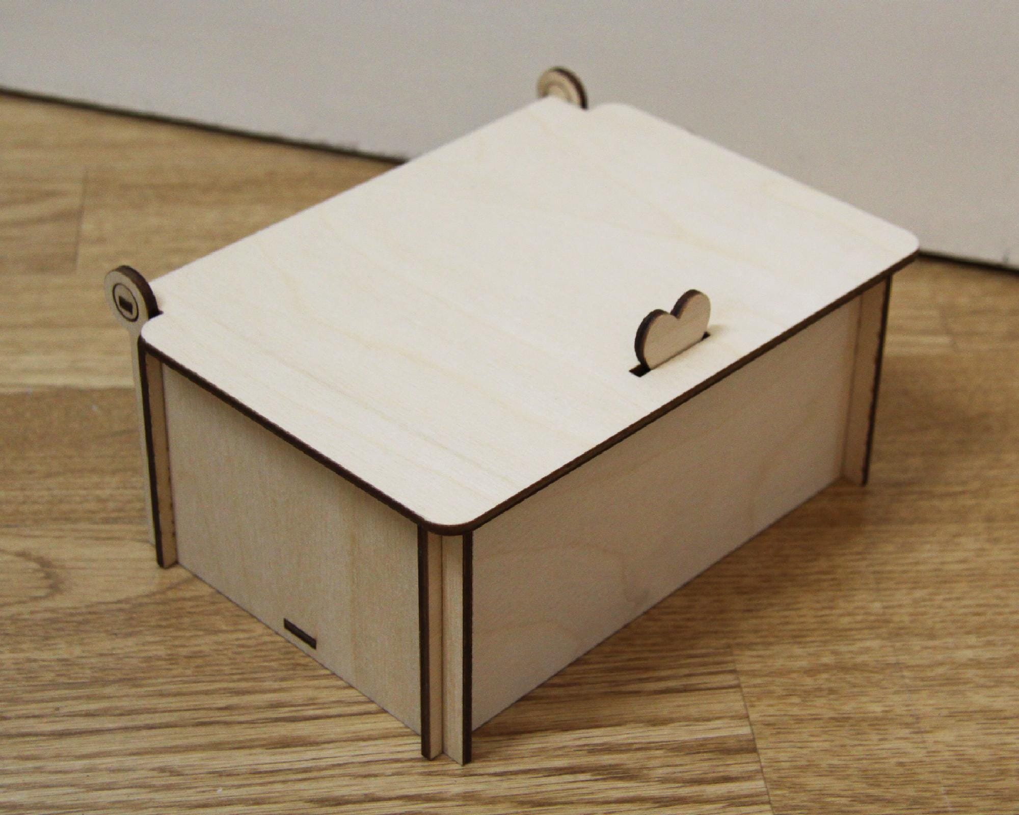 Custom Laser Cut Wooden Gift Box SVG - Decorative 3mm,4mm, Plywood Plan ...