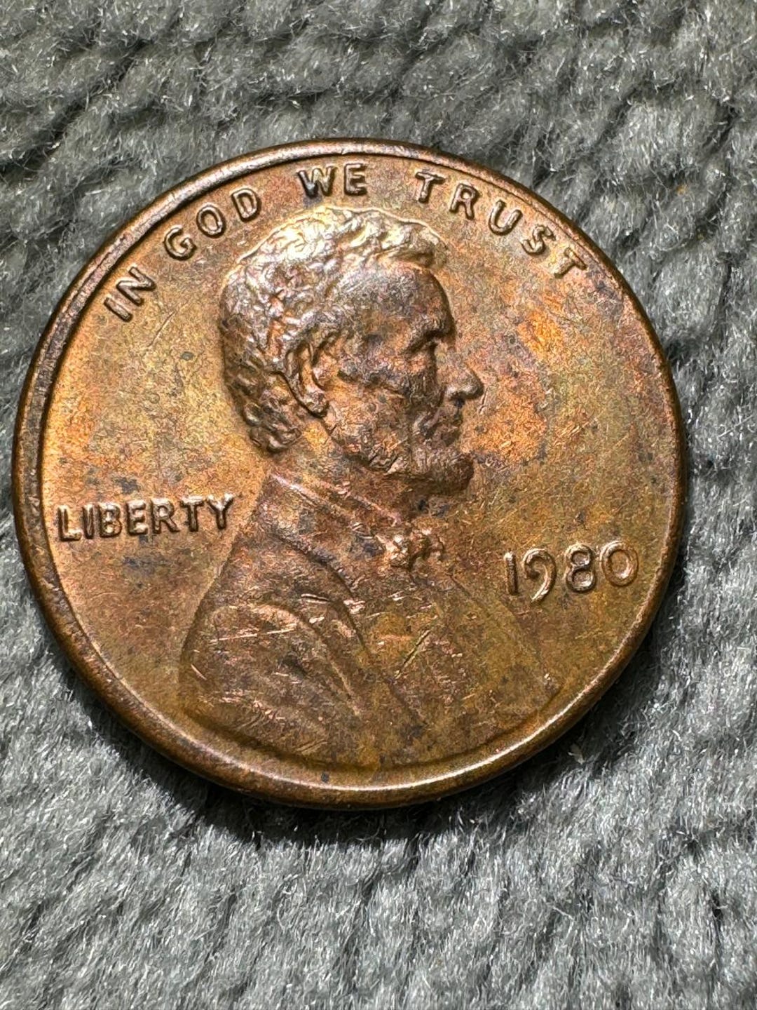 1980 USA Lincoln Penny With DDO , DDRO , Rim , Clad Error Very Fine ...
