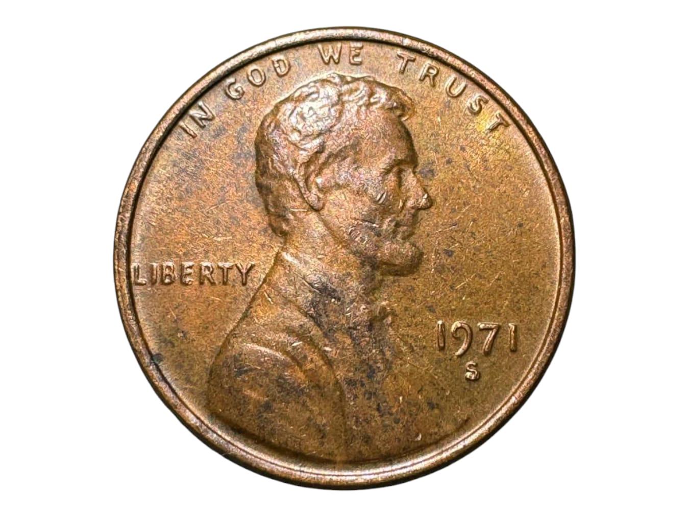 1971 S USA Lincoln Penny With Mint Mark "d Over S" DDO Error Very Fine ...