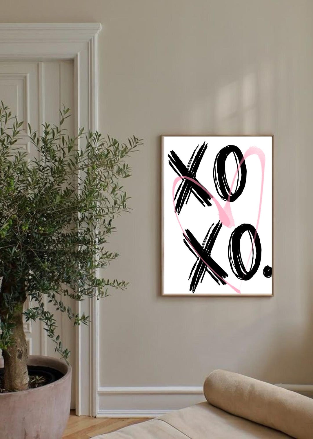 XOXO Wall Art Print | Pink Aesthetic Poster | Minimal Love Quote ...