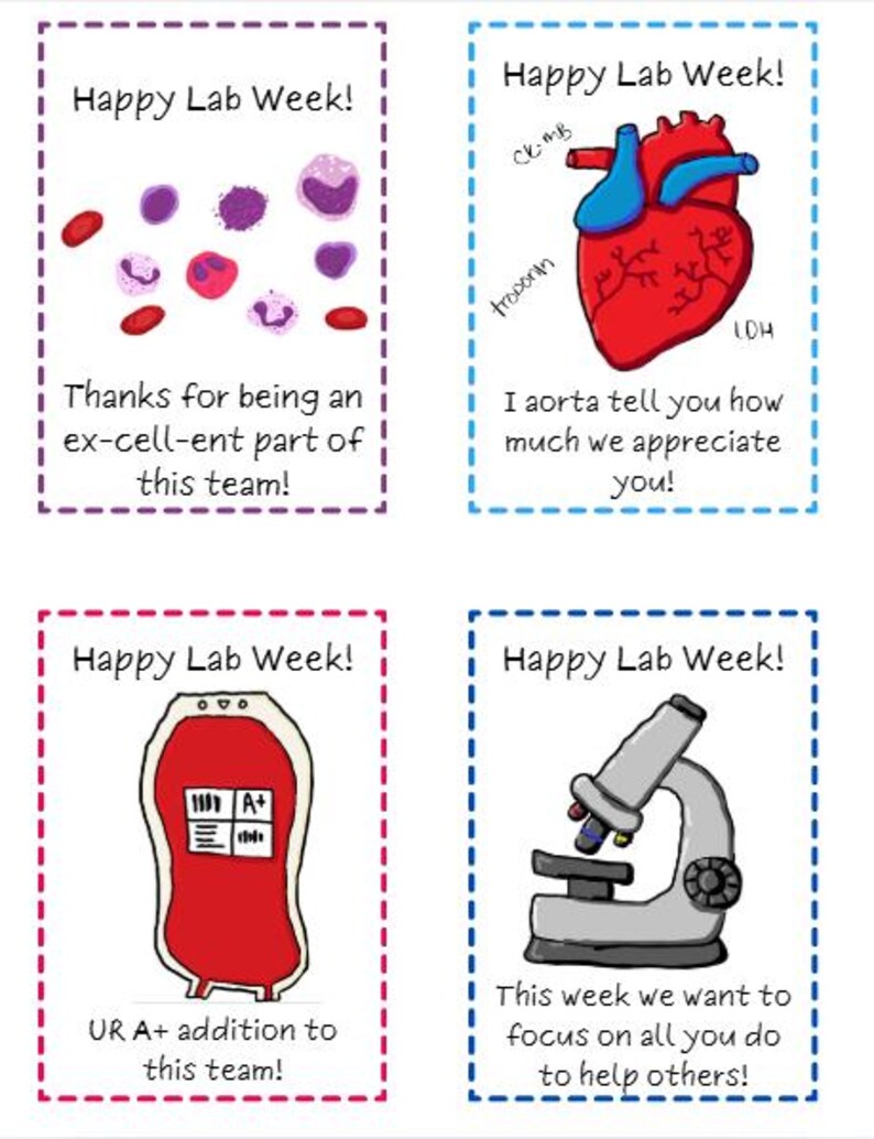Lab Week Appreciation Printables - Version 2 - Etsy