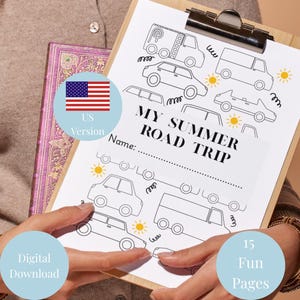 Kids Summer Road Trip Activity Sheets Worksheets Workbook Fun Screen ...