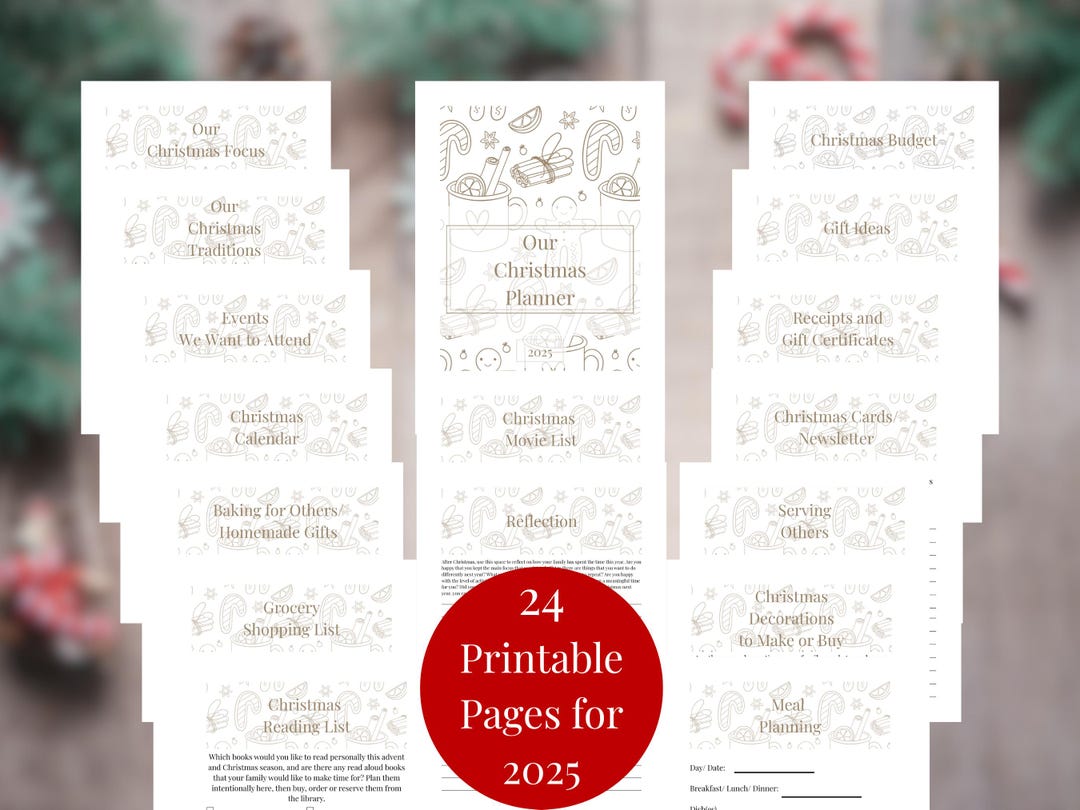 Printable 2025 Family Christmas Advent Planner Doodles Theme ...