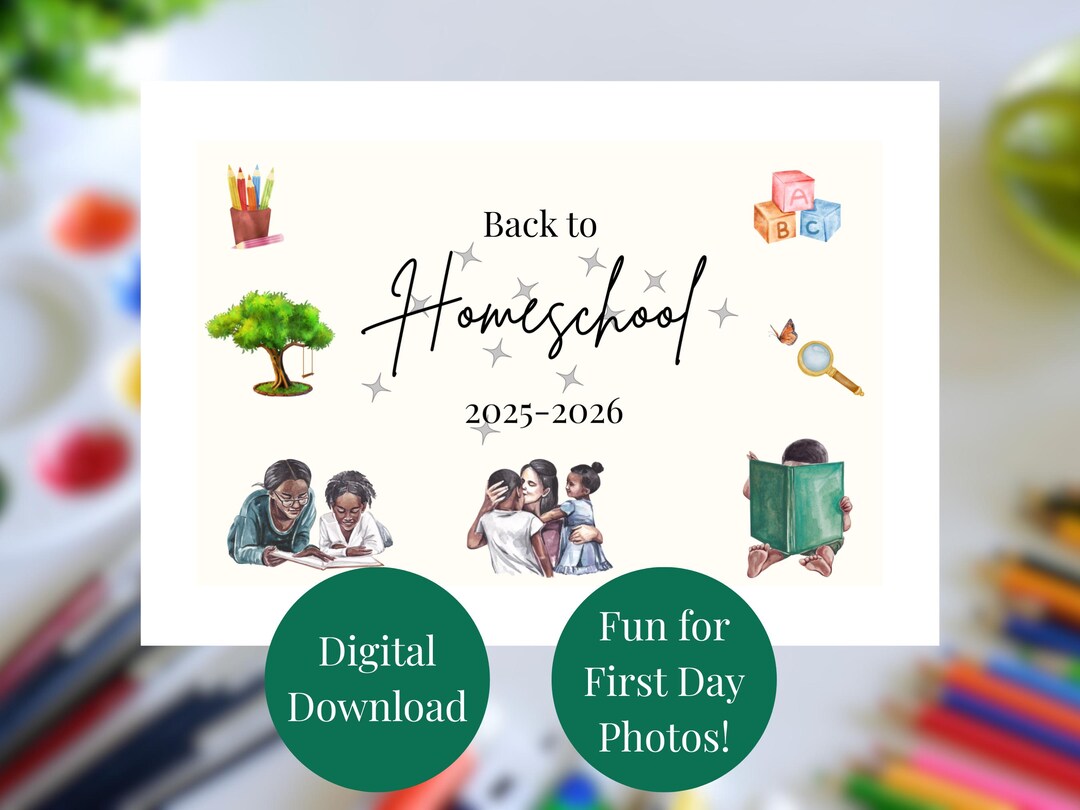 Back to Homeschool 2025-2026 Printable Sign for Fun First Day of Term ...