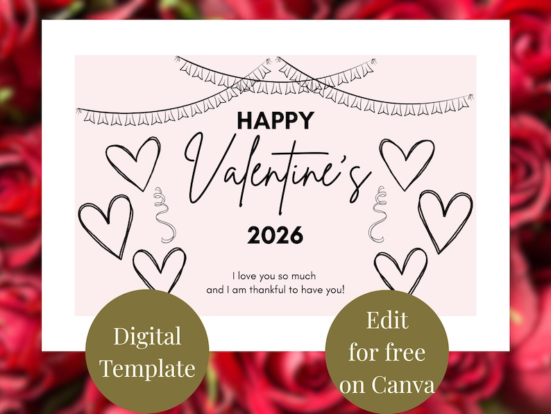 Happy Valentine's 2026 Certificate Editable Printable Template Gift ...