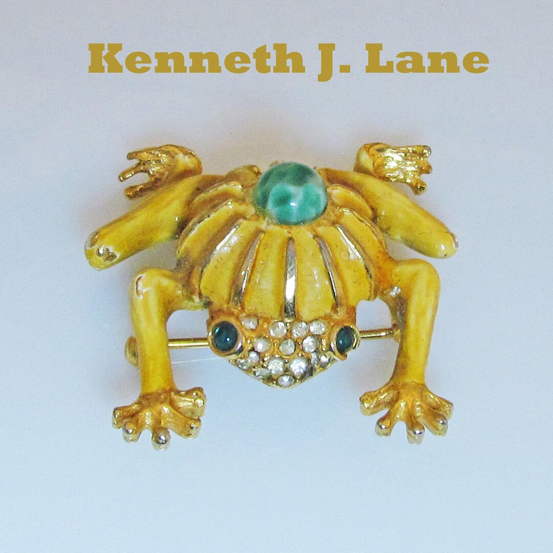 Kenneth J Lane Enamel Frog Brooch Egyptian Collection 1960 - Etsy